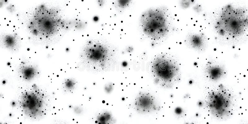 Abstract Black and White Scattered Dots and Clusters Seamless Pattern ...