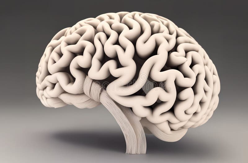 Abstract Black and White Sculpture or Model of the Human Brain ...