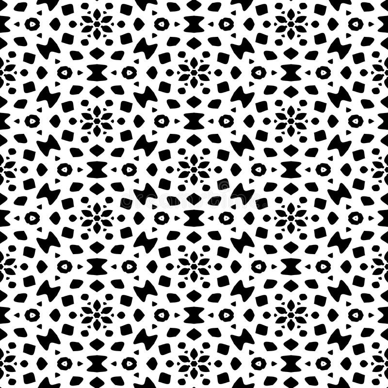 Abstract Black-and-white Seamless Floral Pattern Vector. Stock Vector ...
