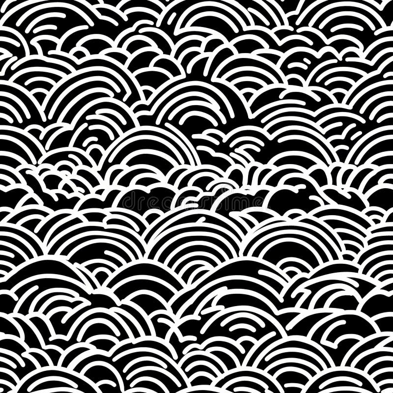 Abstract Black and White Seamless Pattern of Curved Lines Stock ... Abstract Black and White Seamless Pattern of Curved Lines Stock ...