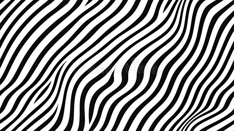 An Abstract Black and White Seamless Pattern, Featuring Wavy Lines and ...