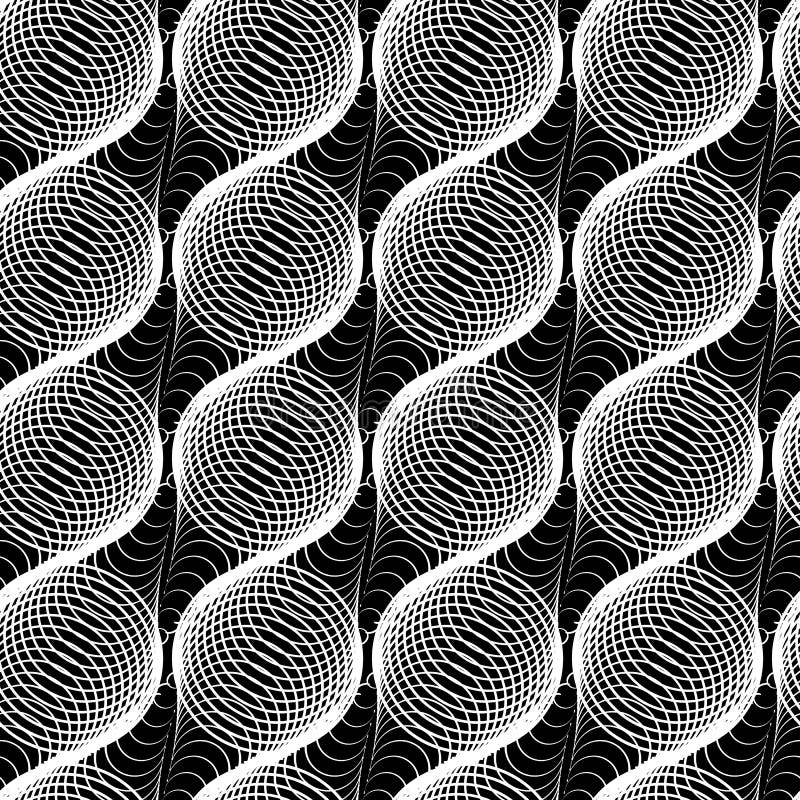 Abstract Black and White Ornament with Decorative Flowers. Raster Clip ...