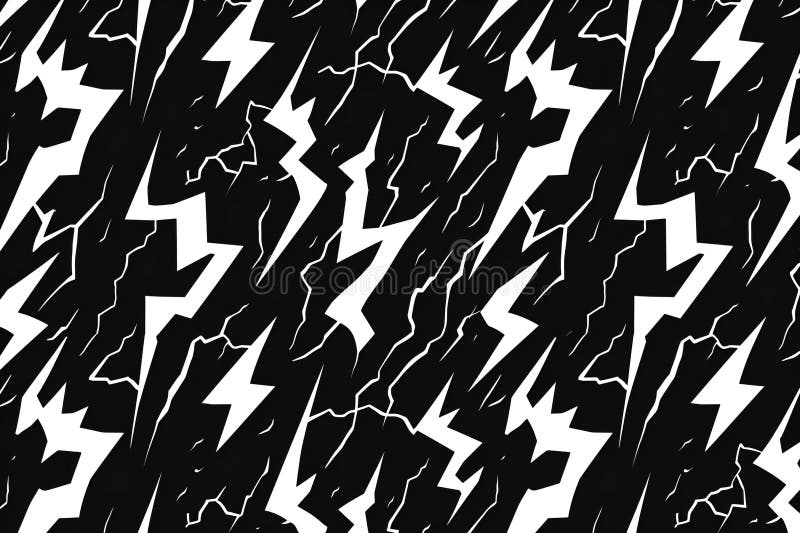 Abstract Black and White Seamless Pattern with Sharp Curved Lines Stock ...