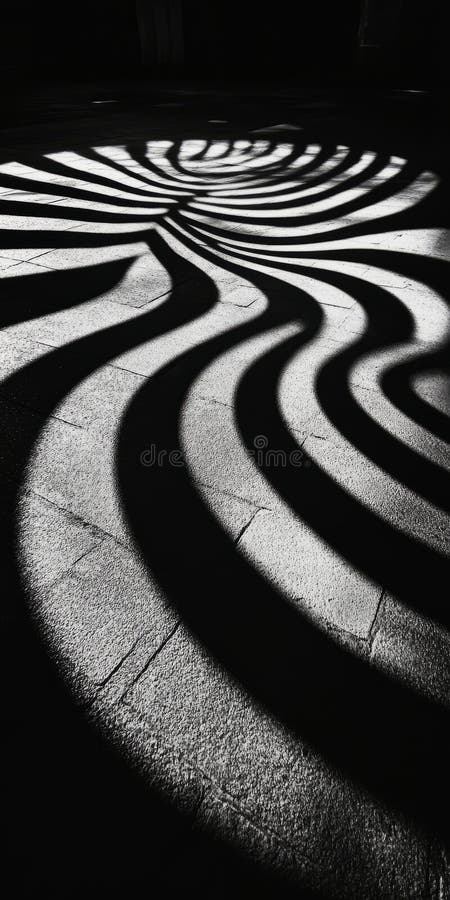 Abstract Black and White Shadow Pattern on Pavement Stock Illustration ...