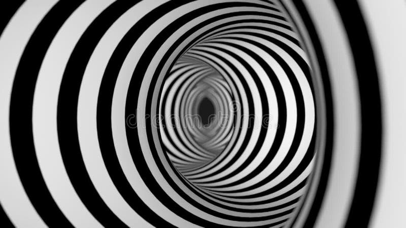 Abstract Black and White Shape. Stripe Pattern. Animation, 3d Render ...