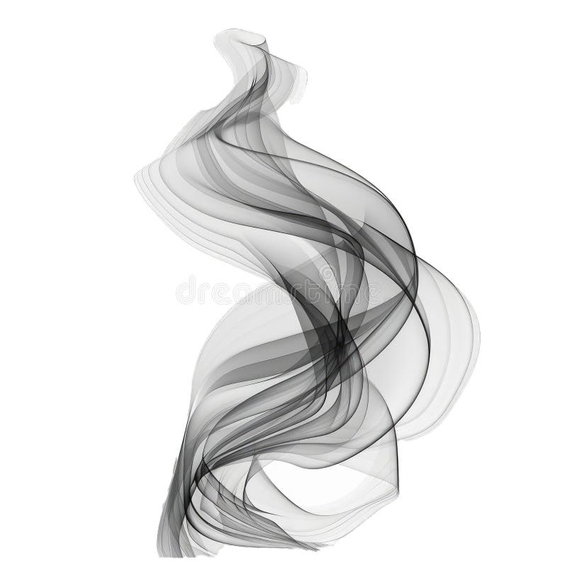 Abstract Black and White Smoke Design on Transparent Background Stock ...