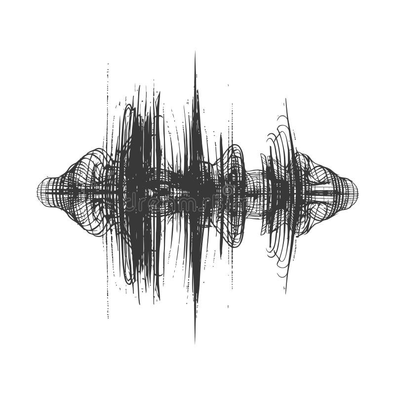 Abstract Black Ink Waveform, Dynamic Soundwave Illustration Stock ...