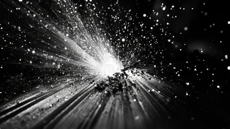 Abstract Black and White Sparks Explosion Image Stock Illustration ...