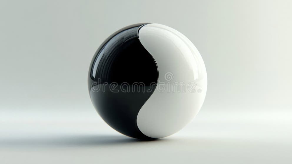 Abstract Black and White Sphere Representing Yin and Yang Stock ...