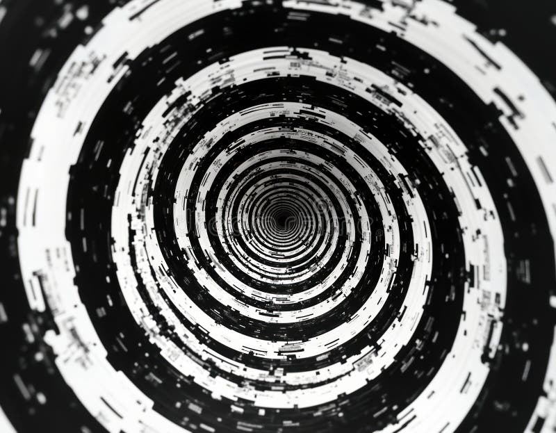 Abstract Black, White Spiral Design. Concentric Circles, Swirl Pattern ...