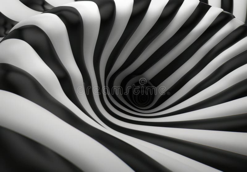 Abstract Black and White Spiral Pattern Stock Illustration ...