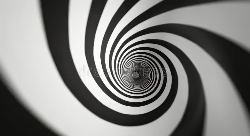 Abstract Black and White Spiral Pattern in a 3D Design Stock Photo ...