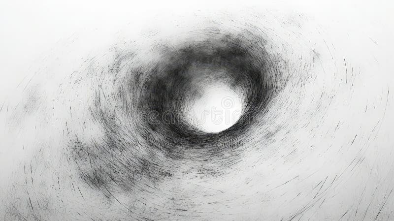 Abstract Black and White Spiral Texture with Empty Center on Light ...