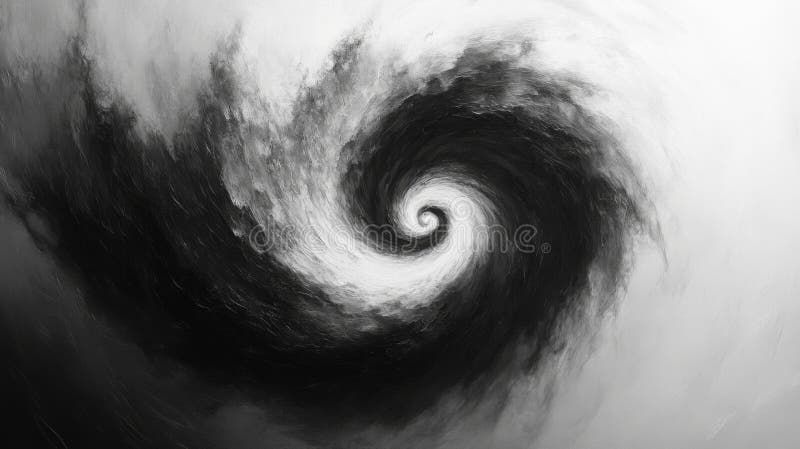 Abstract Black and White Spiral Vortex Design Stock Illustration ...