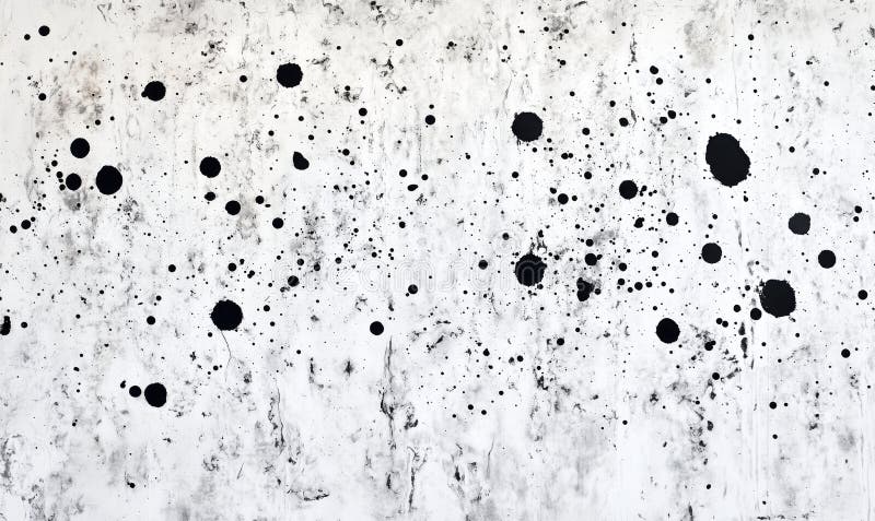 Abstract Black and White Splatter Art, Featuring Numerous Black Paint ...