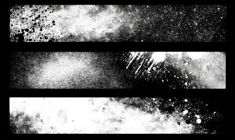 Abstract Black and White Splatter Art with Stripes and Textured ...
