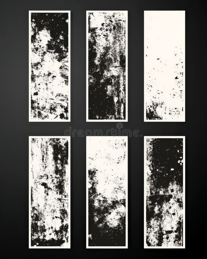 Abstract Black and White Splatter Art with Stripes and Textured ...