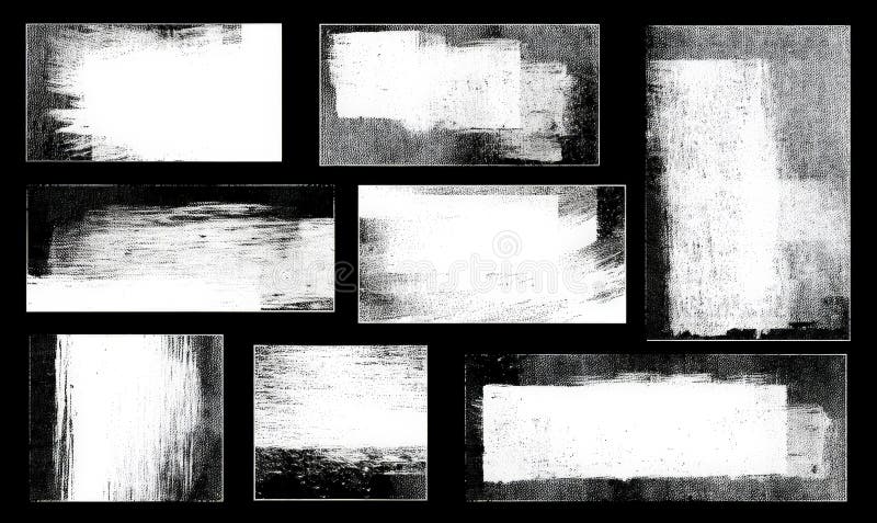 Abstract Black and White Splatter Art with Stripes and Textured ...