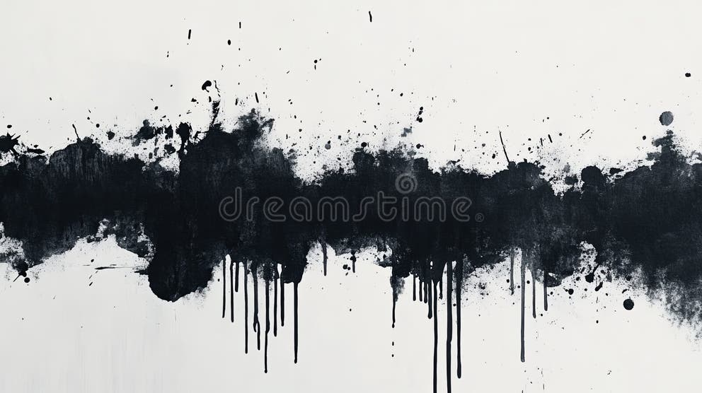 Abstract Black and White Splatter Painting with Dynamic Paint Splatters ...