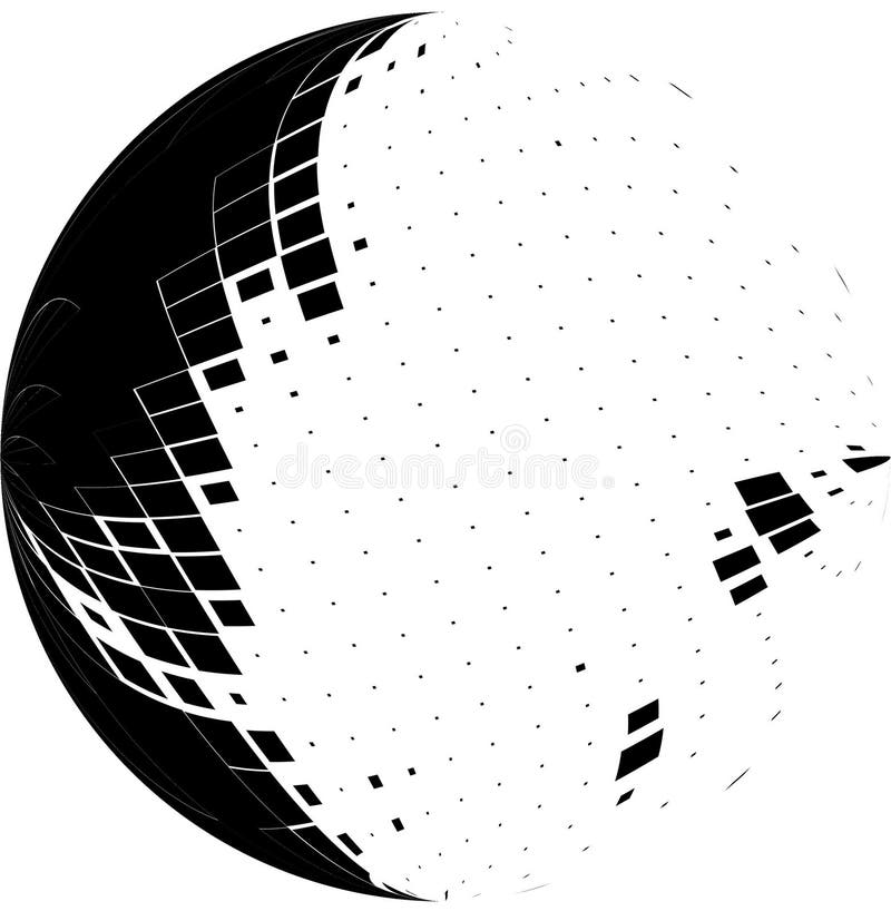 Abstract Black and White Square Sphere. Stock Illustration ...