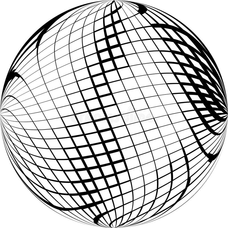 Abstract Black and White Square Sphere. Stock Illustration ...