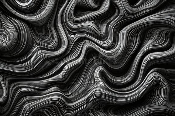 Abstract Black and White Squiggly Lines Pattern Background Stock ...