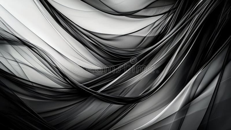 Abstract Black and White Streaks Digital Artwork Minimalist Style ...