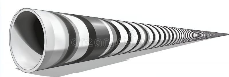 Abstract Black and White Striped Cylinder 3D Model Digital Art Graphic ...