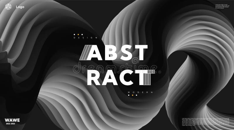 Abstract Black and White Striped 3d Waves. Vector Optical Illusion ... Abstract Black and White Striped 3d Waves. Vector Optical Illusion ...