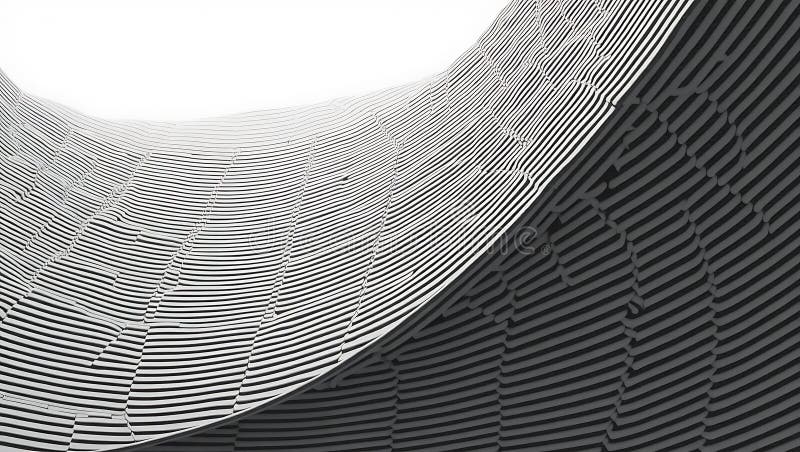 Abstract Black and White Striped Pattern Forming a Curved Shape Against ...