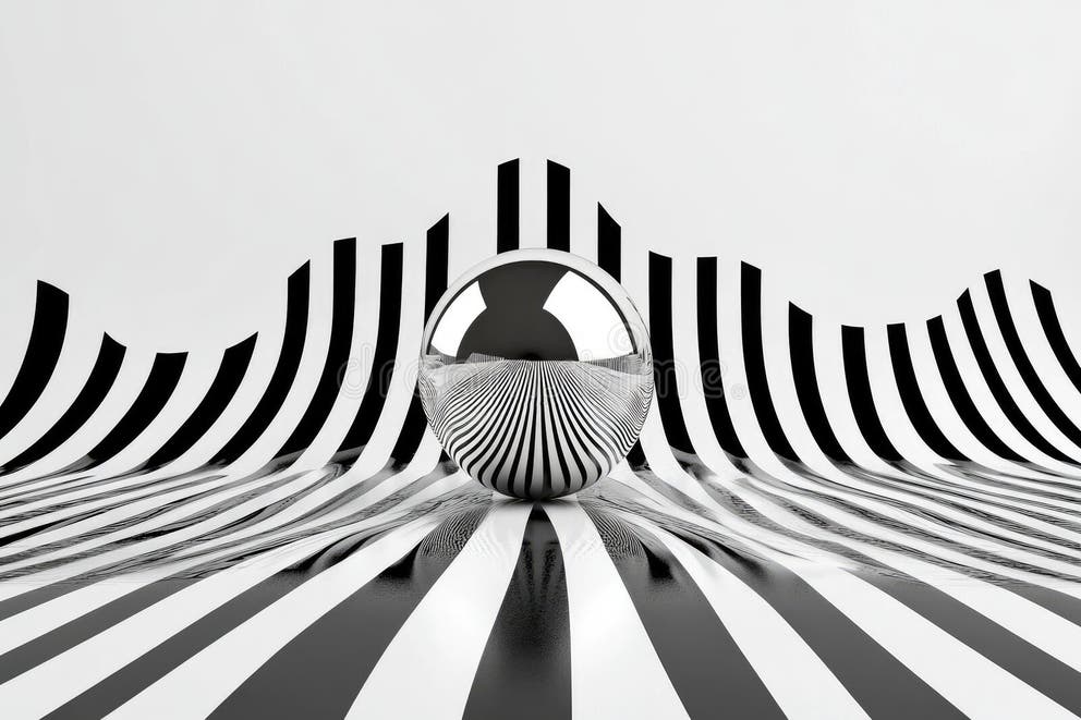 Abstract Black and White Striped Reflection Stock Illustration ...
