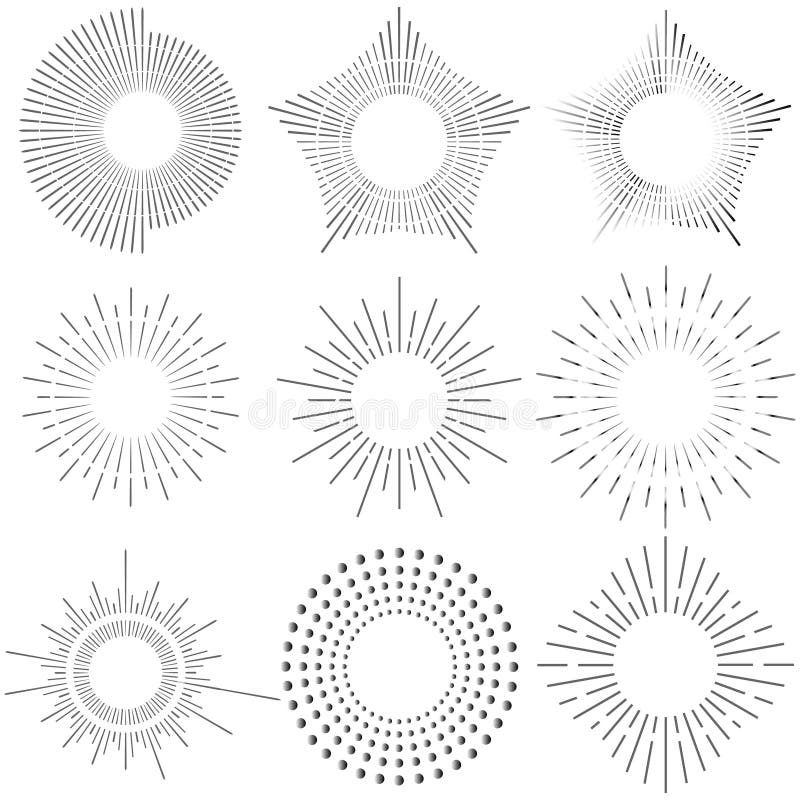 Abstract Black and White Sun Stock Vector - Illustration of element ...