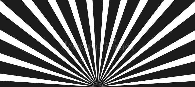 Abstract Black And White Sunrise Background With Sun Ray Summer Vector