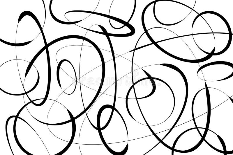 Abstract Black and White Swirl and Line Pattern Illustration Stock ...