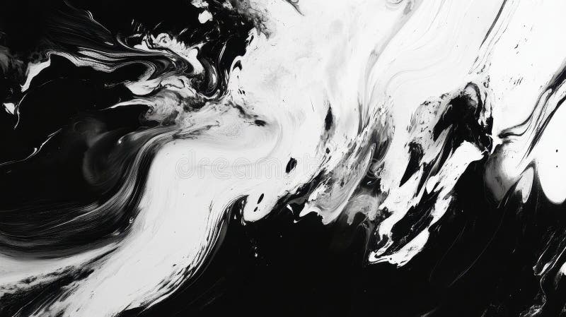 Abstract Black and White Swirl Pattern with Fluid Dynamics Stock ...