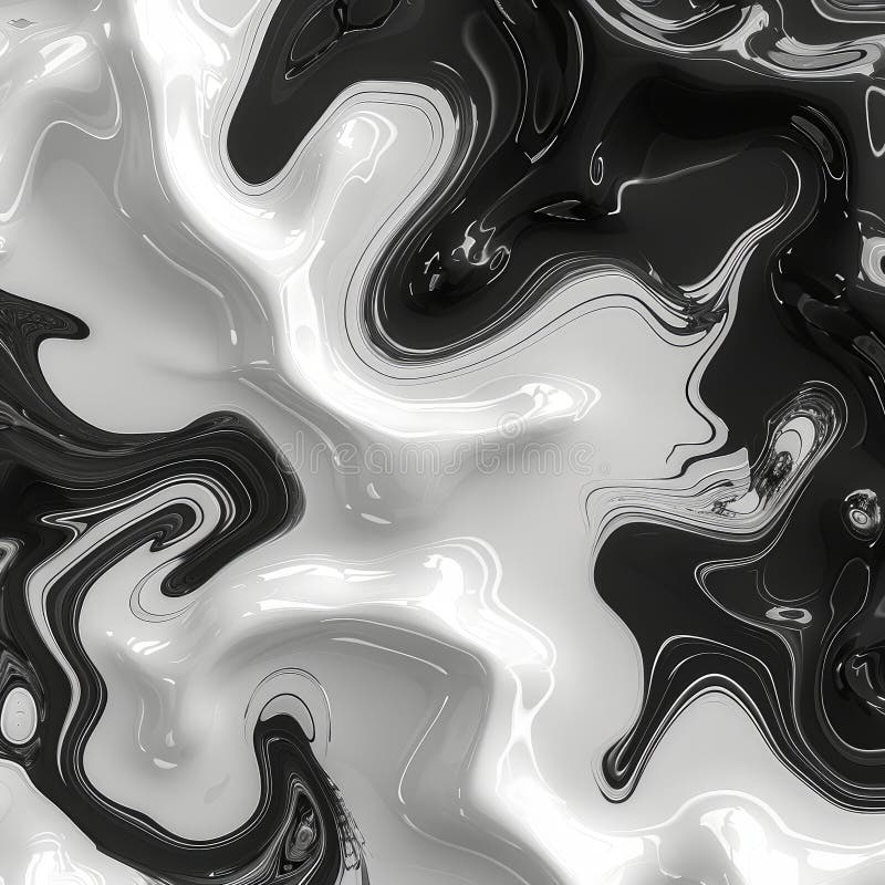 Abstract Black and White Swirl Patterns Created with Fluid Design ...