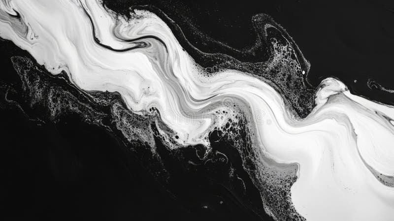 Abstract Black and White Swirling Fluid Texture Stock Illustration ...