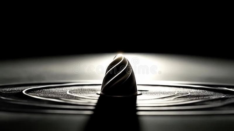 Abstract Black and White Swirling Form Extending on Flat Surface in ...