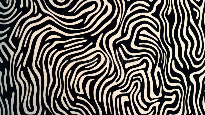 Abstract Black and White Swirling Line Pattern Stock Illustration ...