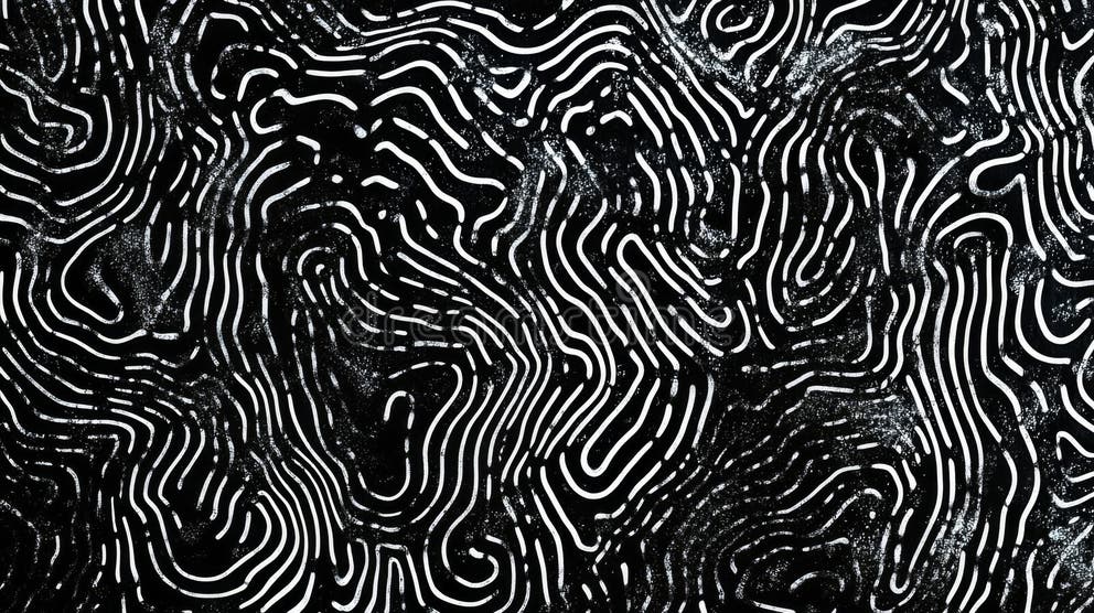 Abstract Black and White Swirling Line Pattern Background Stock ...