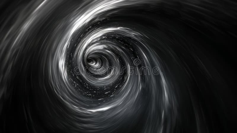 Abstract Black and White Swirling Vortex with Dynamic Motion and Depth ...