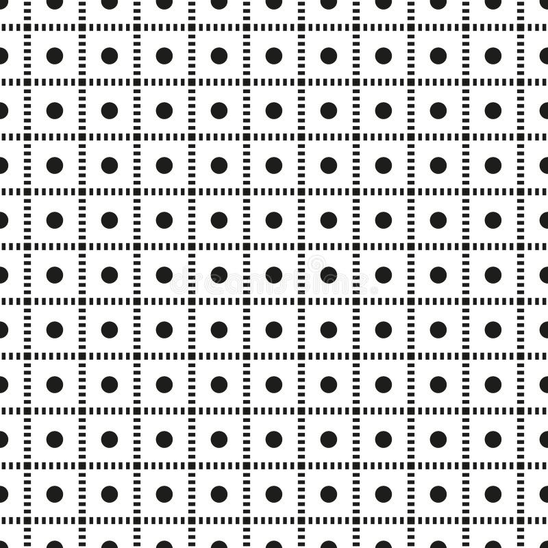 Abstract Black and White Technical Seamless Pattern Stock Vector ...