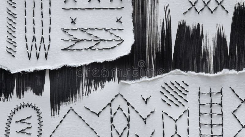 Abstract Black and White Textile Texture, Torn Good Resolution Stock ...