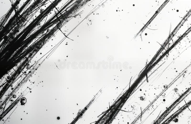 Abstract Black, White Texture with Scratch Lines, Splatters. Design ...