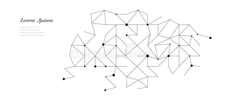 Abstract Black White Triangle. Geometric Circuit Background. Scientific Technology. Network ...