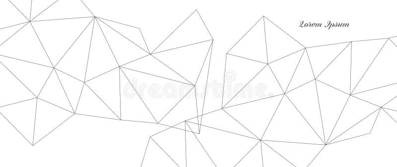 Abstract Black White Triangle, Geometric Line Background, Polygon ...