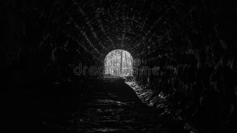 Abstract Black and White Tunnel. Stock Image - Image of slovenia, deep ...
