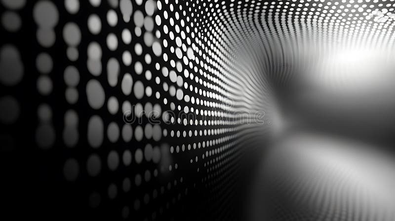 Abstract Black and White Tunnel of Dots with Subtle Gradient Effect and ...