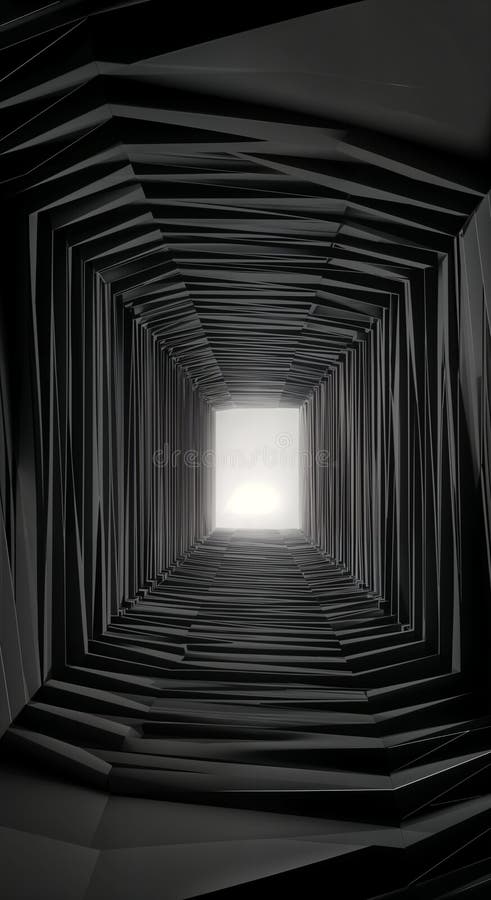 Abstract Black and White Tunnel Stock Illustration - Illustration of ...