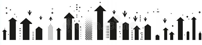 Abstract Black White Up Down Arrows Growth Chart Business Infographic ...